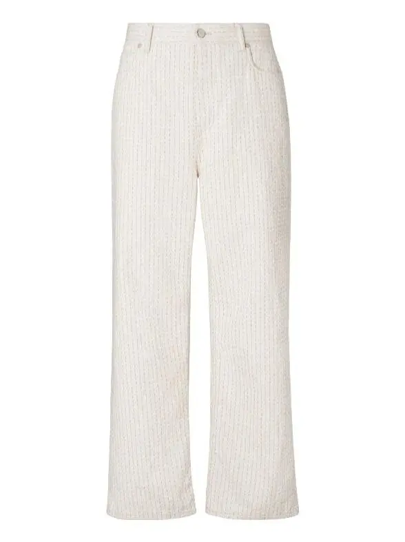 Fendi Stitch Detail Straight Leg Jeans - White