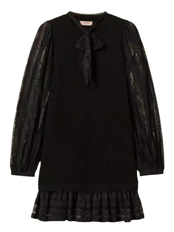 TWINSET Lace Sleeve Mini Dress - No