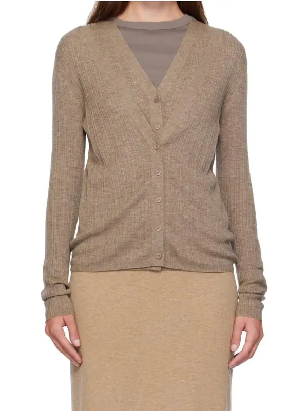 LISA YANG Rib-knit Cashmere Cardigan - Nude