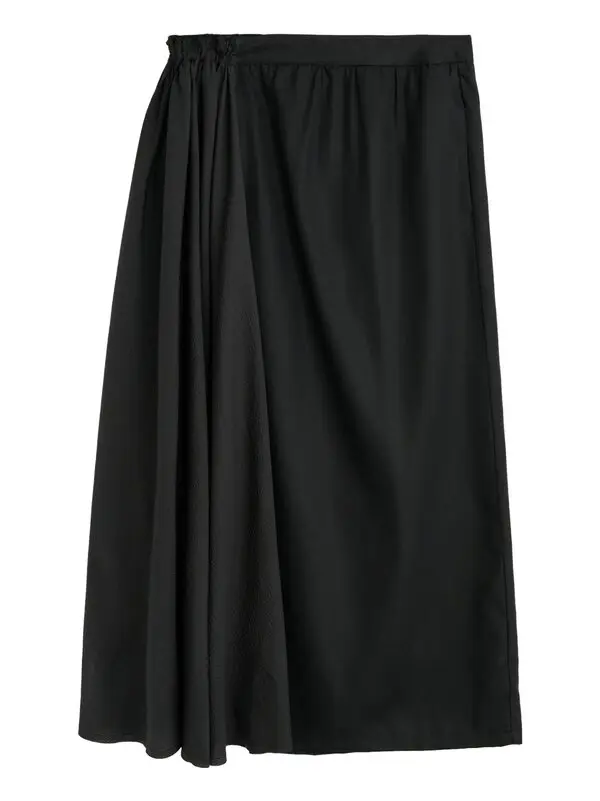 Our Legacy Maxi Skirt With Draped Front Panel - Draping Black Lyocell