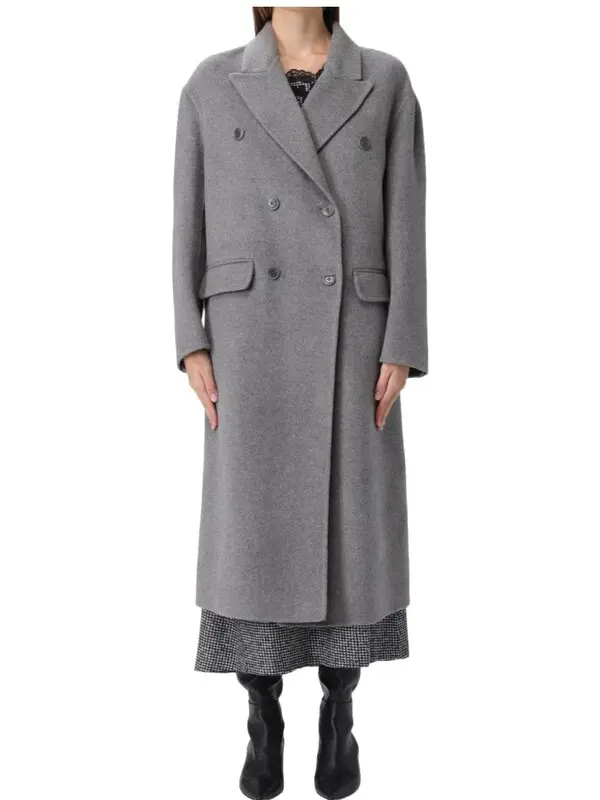 Ermanno Scervino Long-sleeved Double-breasted Coat - Gray