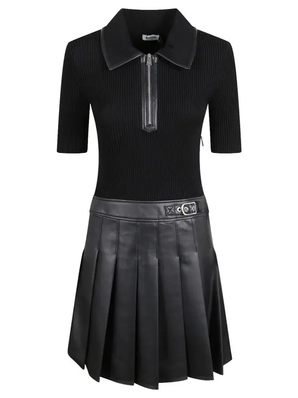 Simkhai Two-piece Style Dress With Pleated Hem - Black