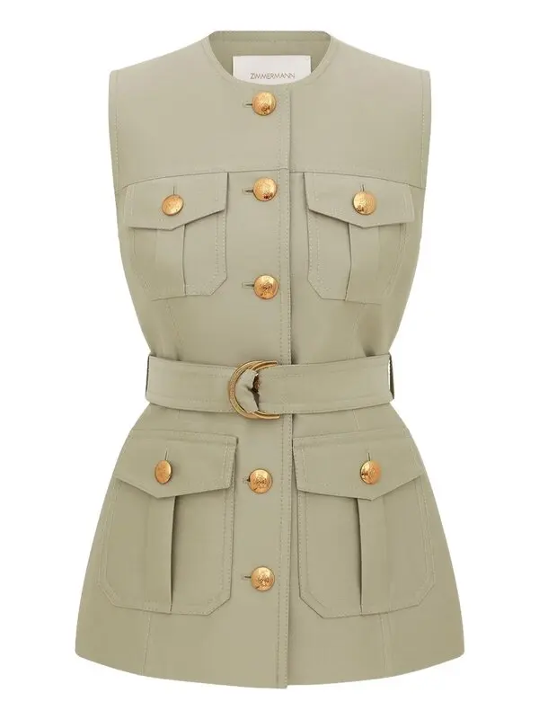Zimmermann Luna Utility Vest - Palm Color