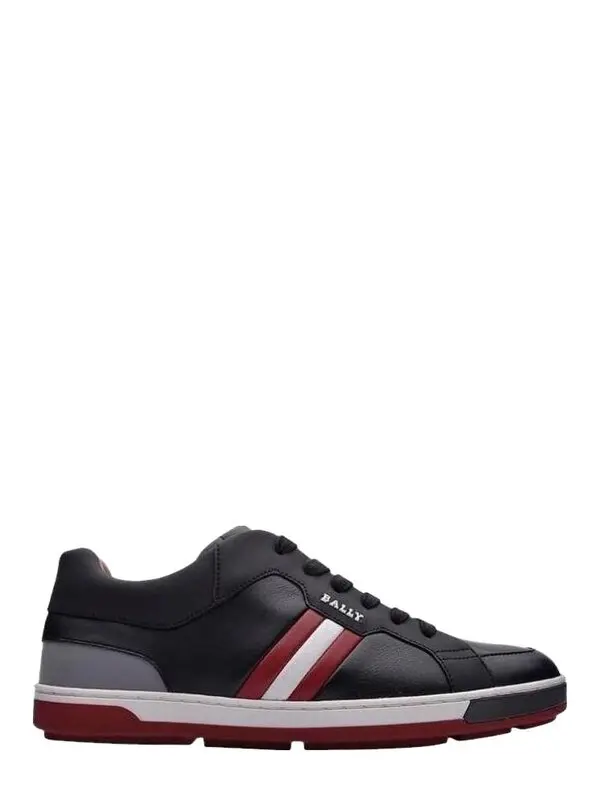 Bally Striped Casual Leather Sneakers - Black