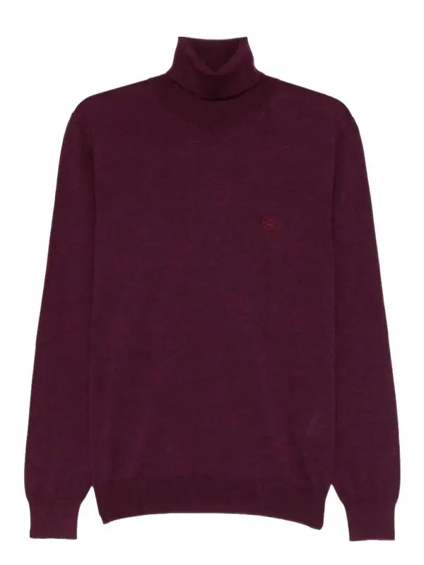 Etro Roll-neck Embroidered Top - Red