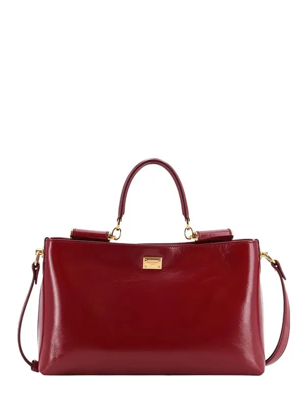 Dolce & Gabbana Logo Plaque Shoulder Bag - Red