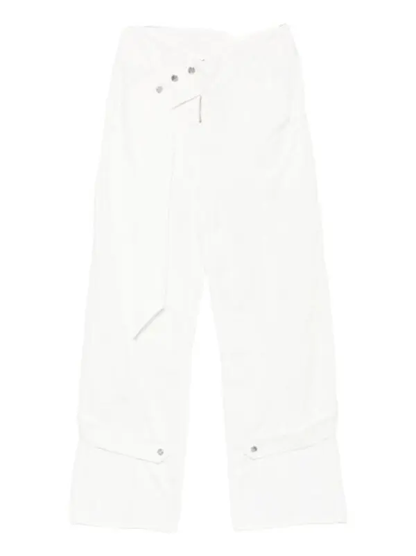 Blumarine Asymmetrical Waist Straight Trousers - White