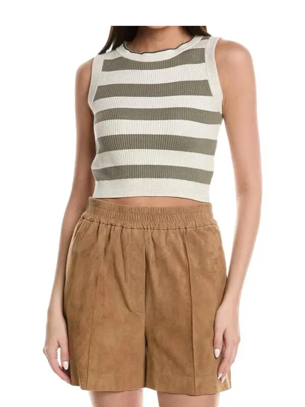 Brunello Cucinelli Sleeveless Crew Neck Vest - Brown