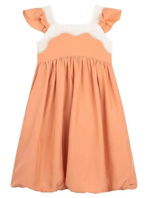 Chloé Ruffled Lace-detail Dress - Pink