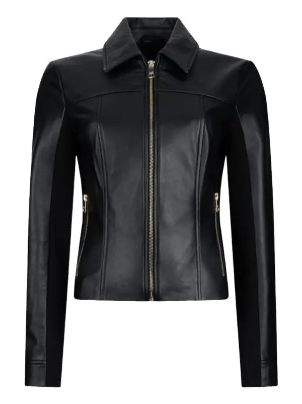 Liu Jo Slim Fit Leather Jacket - Black