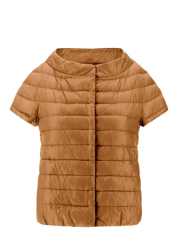 Herno Short Sleeve Quilted Jacket - Brown