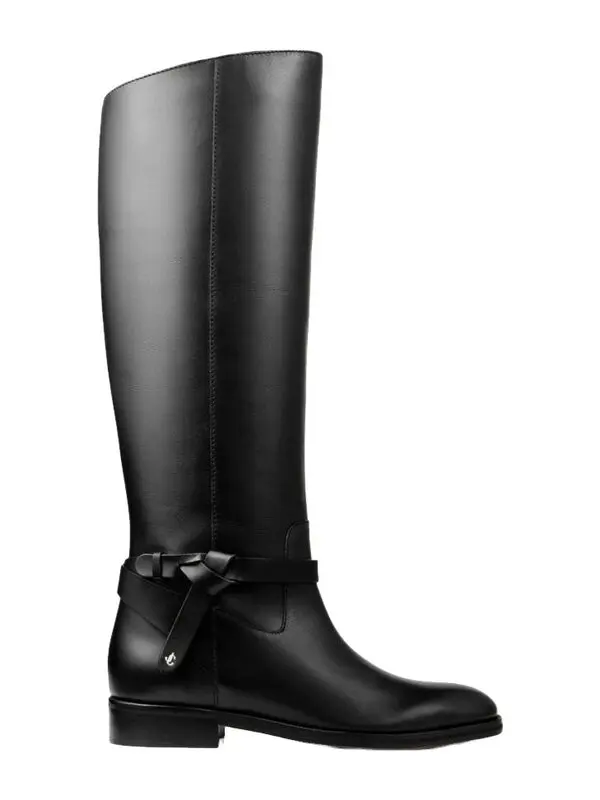 JIMMY CHOO Knee High Boots With Bow Detailing - Black