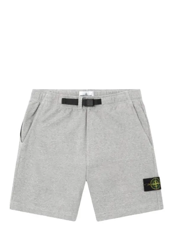 Stone Island Wide Leg Belted Shorts - Dust And Gray Mixed Color