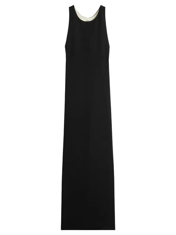 TOTEME Racerback Maxi Dress With Side Slits And Pockets - Black