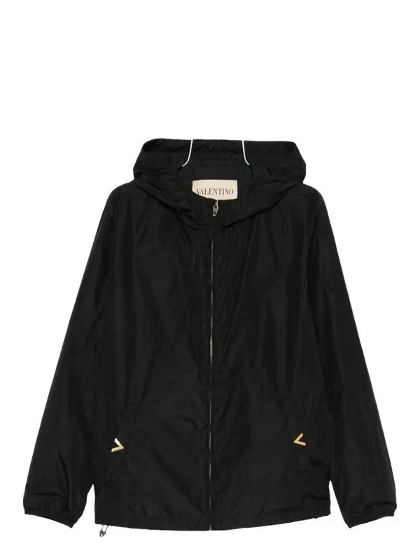 Valentino Garavani Hooded Zip-up Jacket - Black