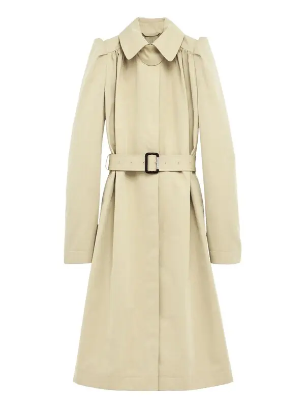 Alexander McQueen Belted Pleated Trench Coat - Light Brown