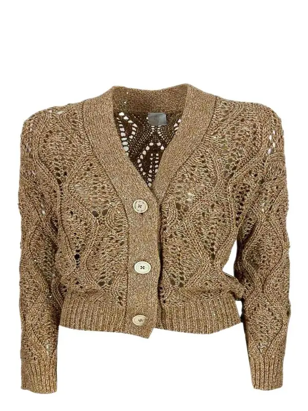 Eleventy Long Sleeve Knitted Cardigan - Brown