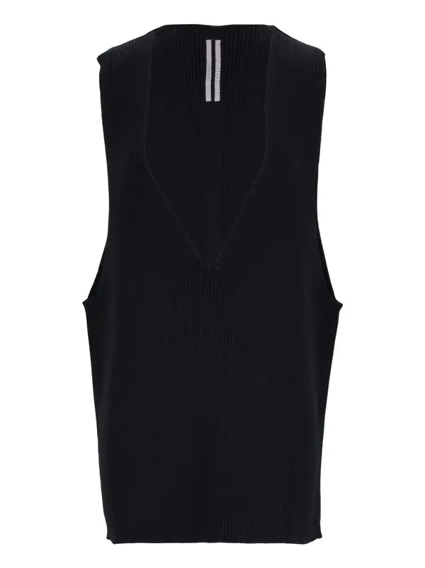 Rick Owens V-neck Knitted Vest - Black