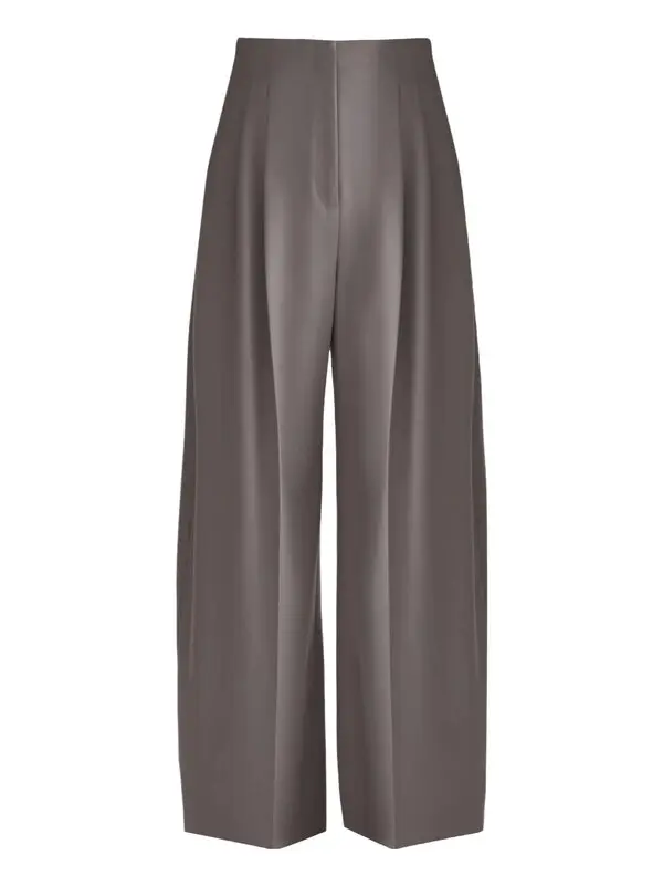 MUGLER Pleated Wide-leg Trousers - Black