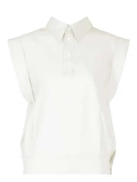 Issey Miyake Sleeveless Shirt With Button Detailing - White
