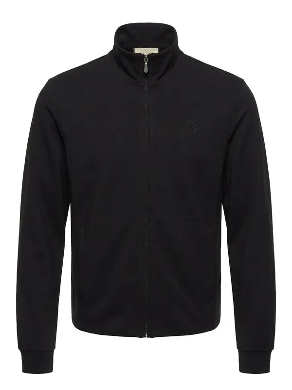 Gucci Stretch Nylon Gabardine Zip Jacket - Black