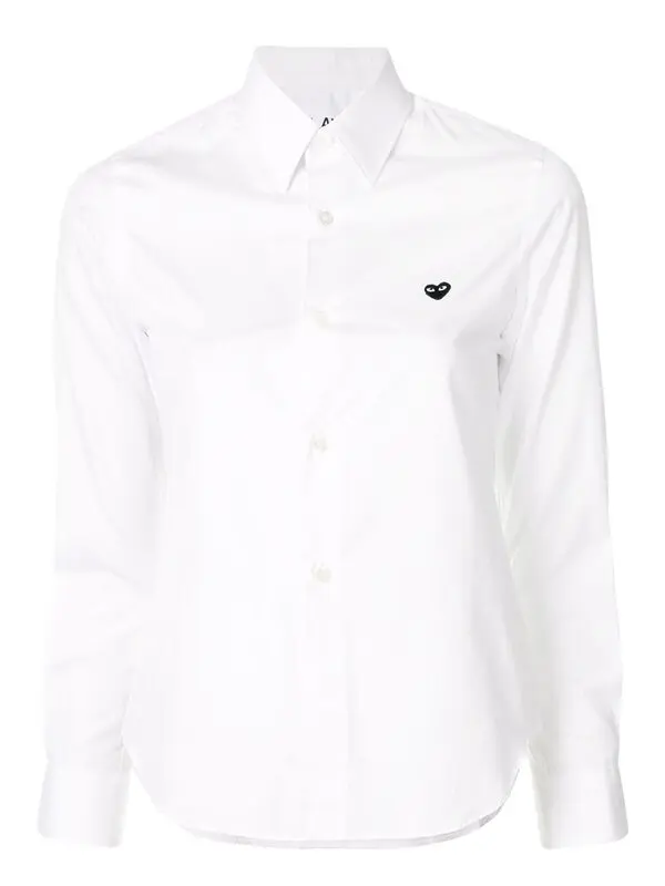 Play Comme Des Garcon Embroidered Logo Shirt - White
