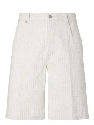 Fendi Topstitched Logo-patch Shorts - White