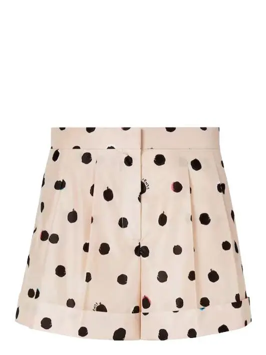 Fendi Falena Polka Dot Taffeta Shorts - Multicolor