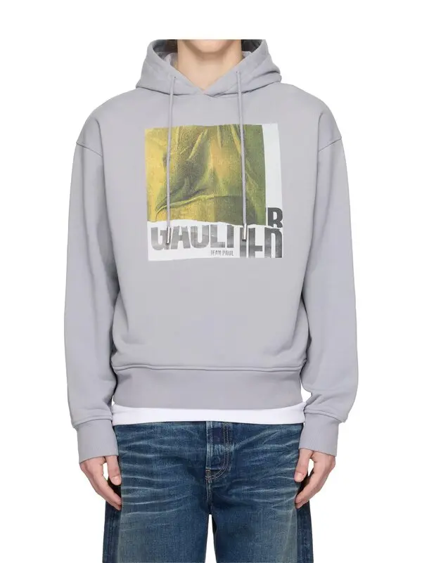 JEAN PAUL GAULTIER Graphic Print Hooded Sweatshirt - Gray