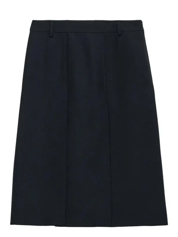 Prada Slit Detailed Midi Skirt - Blue