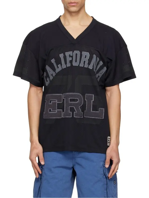 ERL Mesh Logo Polo Shirt - Black
