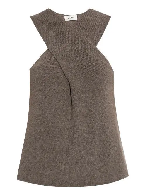 LISA YANG Sleeveless Crisscross Ribbed Top - Green