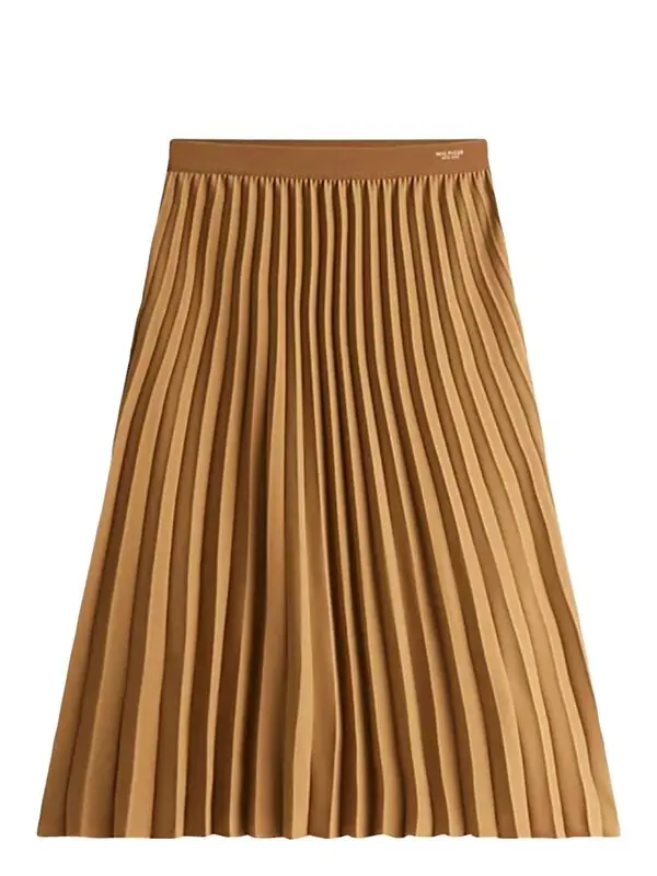 Tommy Hilfiger Pleated Midi Skirt With Logo Waistband - The Hickory
