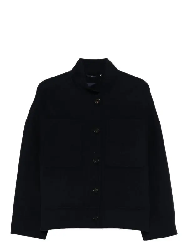 Max Mara Long-sleeved Jacket With Multiple Pockets - Black