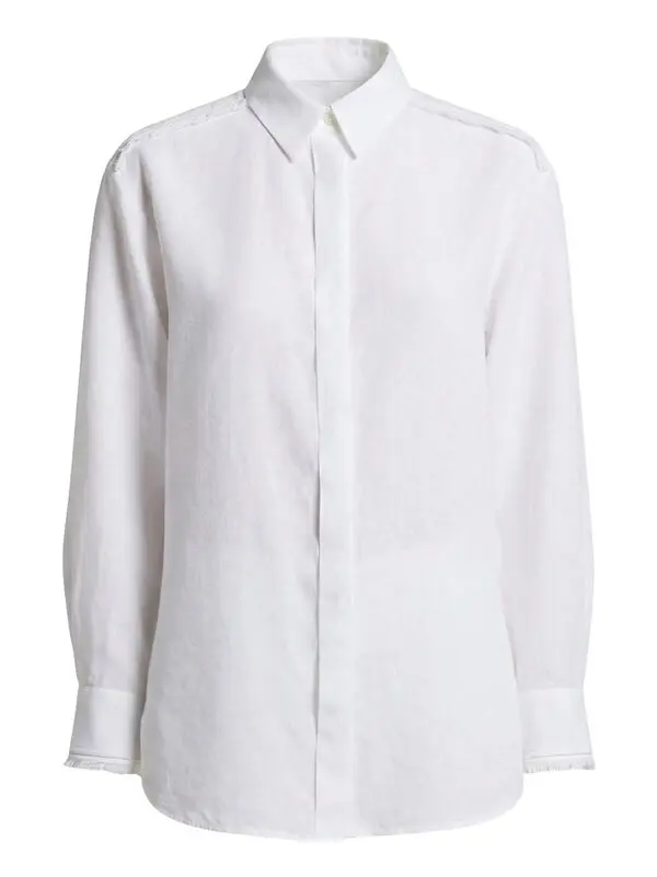 Peserico Fringed Linen Shirt - White