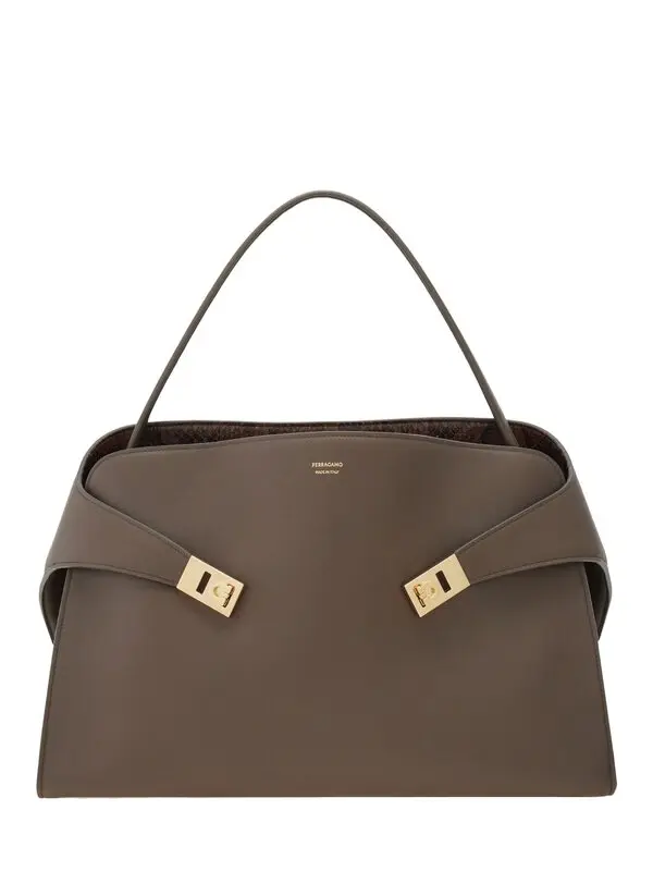 FERRAGAMO Hug Soft Shoulder Bag - Brown
