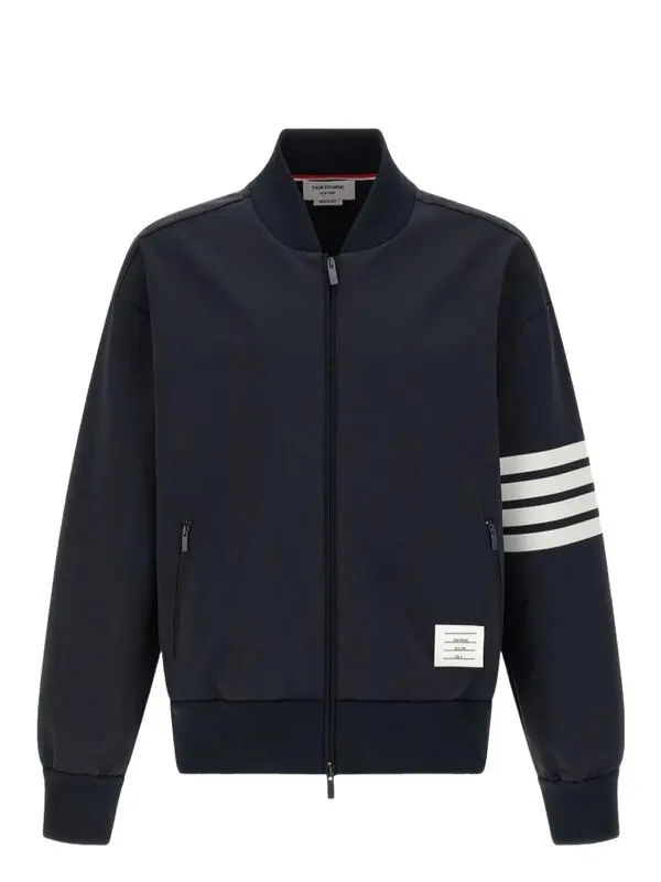 Thom Browne Striped Zip-up Bomber Jacket - Navy Blue