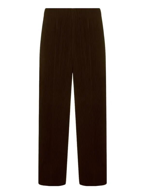 Issey Miyake Homme Plissé Wide Leg Pleated Trousers - Brown