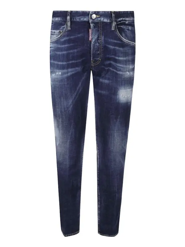 Dsquared2 Medium Super Star Wash Distressed Jeans - Navy Blue