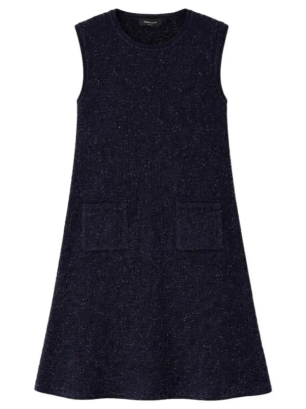 Fabiana Filippi Sleeveless Round Neck Dress With Pockets - Black
