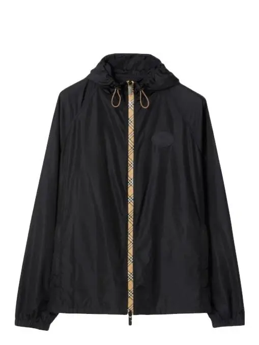 Burberry Nylon Hooded Jacket With Equestrian Knight Design - No