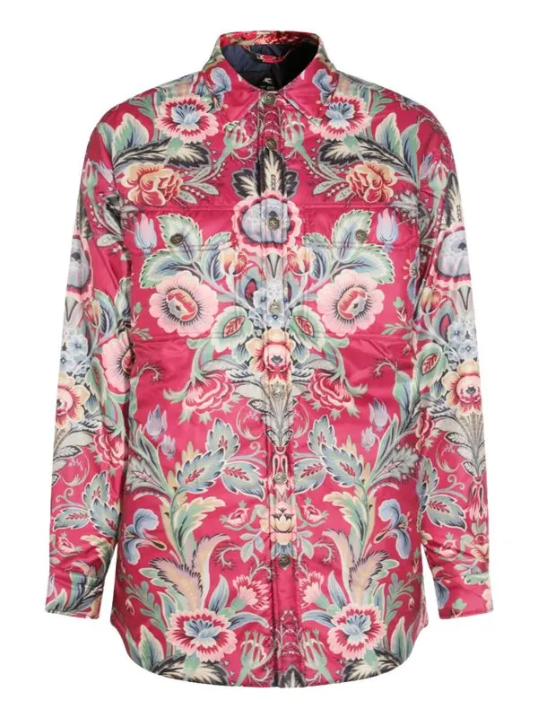 Etro Floral-printed Long-sleeved Coat - Multicolor