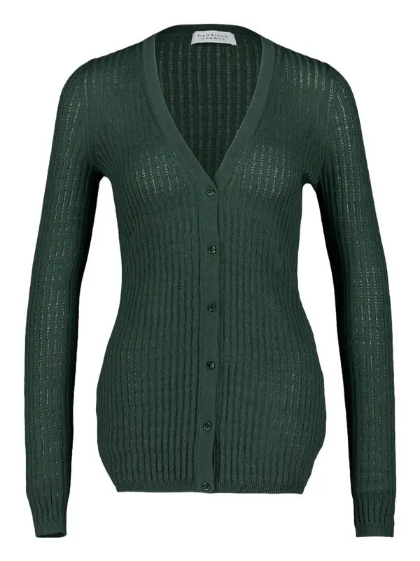 Gabriela Hearst Emma Pointelle Cardigan - Green