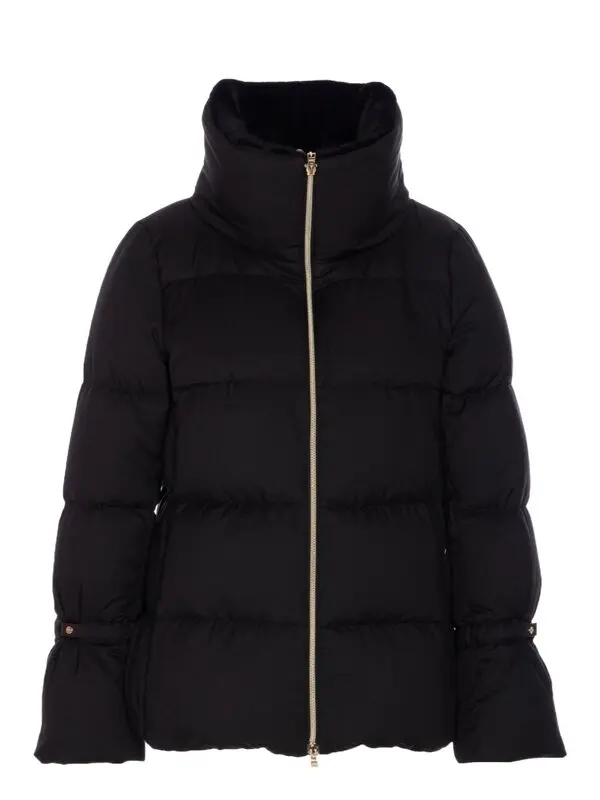 Herno Zipped Padded Down Jacket With Quilted Detailing - Black