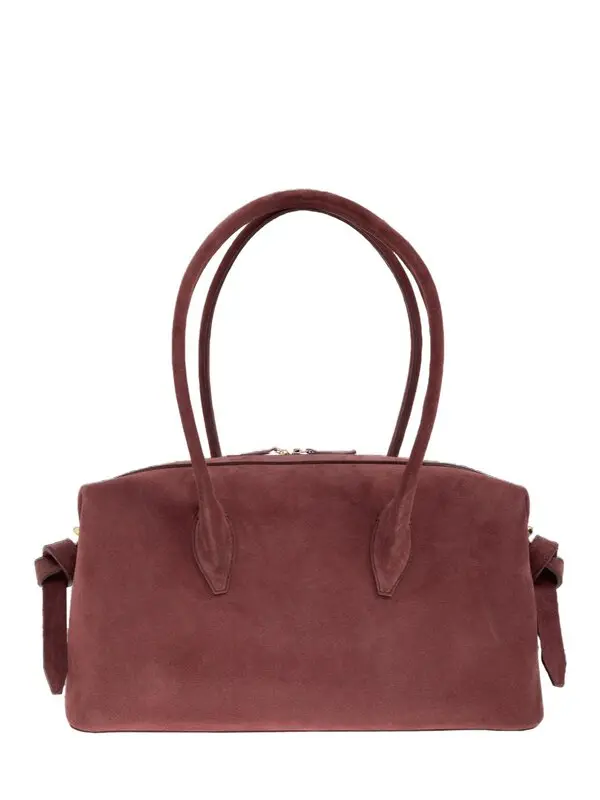 Yuzefi Brioche Suede Duffle Bag - Wine Red