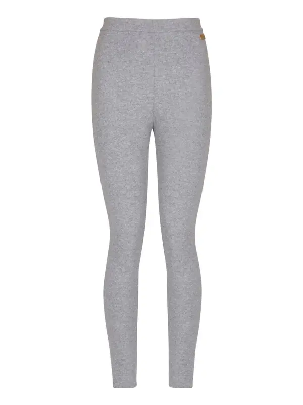 Balmain Logo Plaque Leggings - Grey