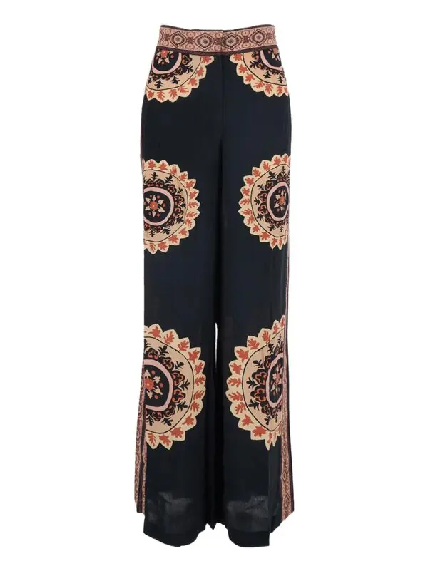 Ba&sh Valla Printed Wide-leg Pants - Black