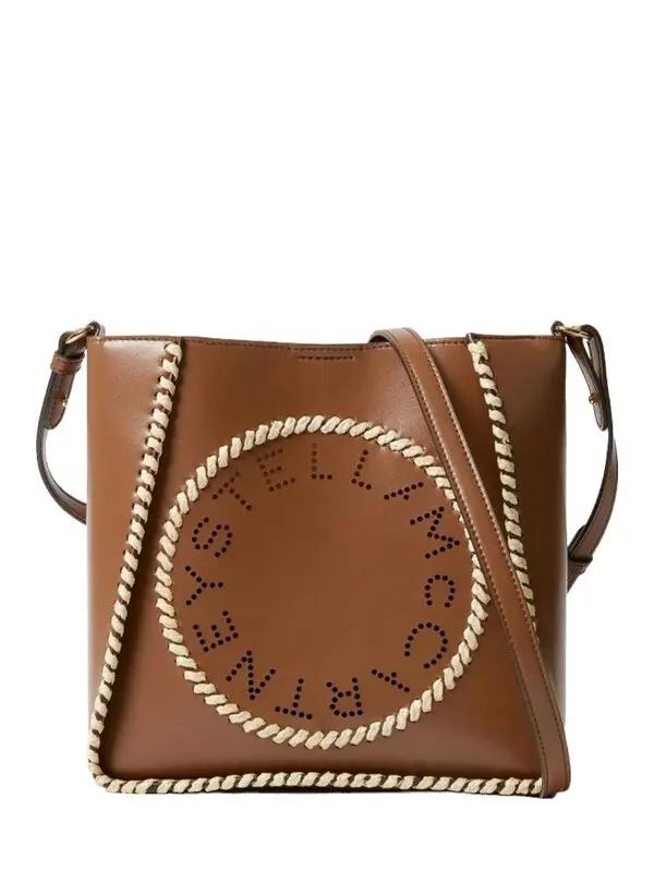 Stella McCartney Raffia Trim Crossbody Bag - Tan