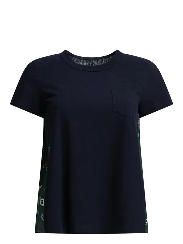 Sacai Floral Panel T-shirt - Black