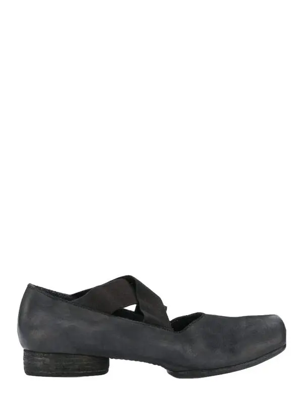 UMA WANG Square-toe Leather Ballerina Flats - Black